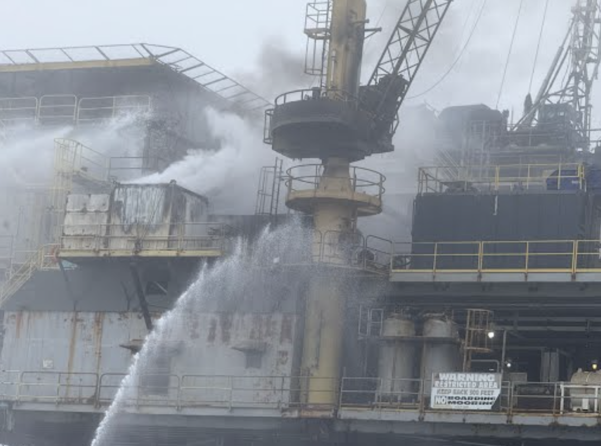 Two people suffer minor injuries in Carpinteria natural gas rig fire ...